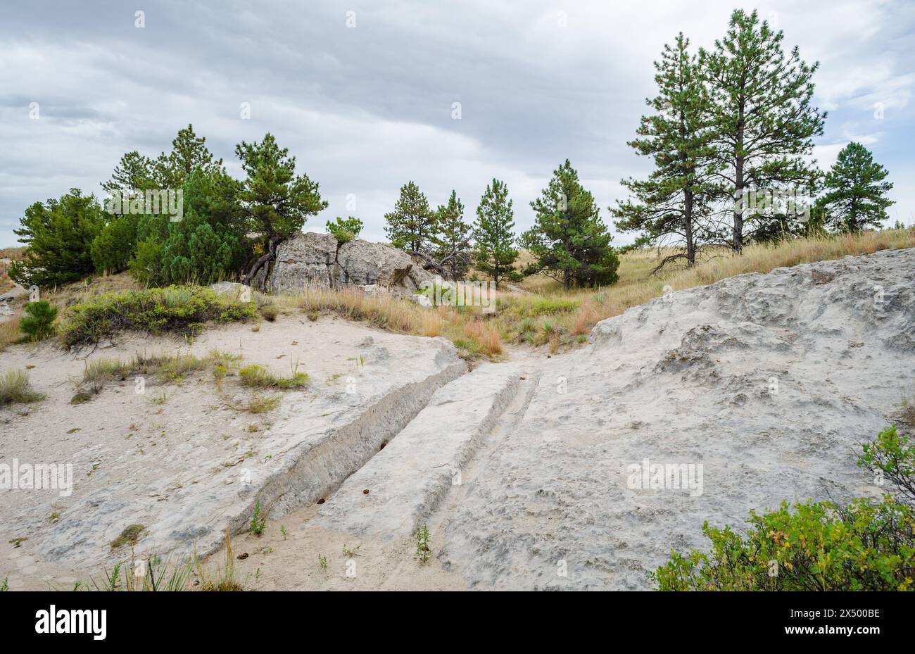 Oregon Trail Ruts State Historic Site in Guernsey, Wyoming, USA Stock ...