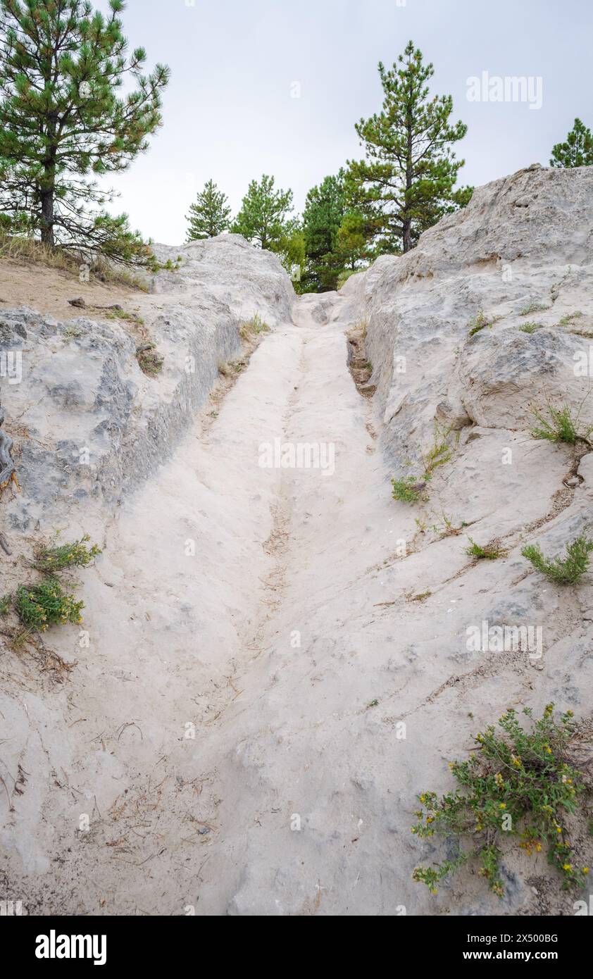 Oregon Trail Ruts State Historic Site in Guernsey, Wyoming, USA Stock ...