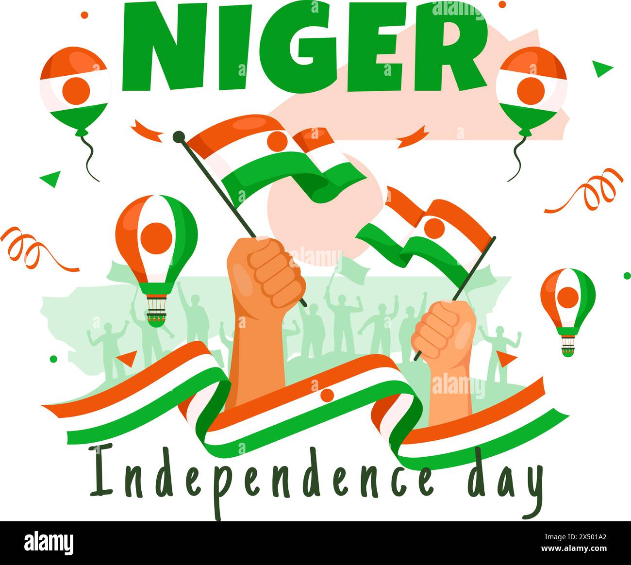 Happy Niger Independence Day Vector Illustration on 3 August with ...