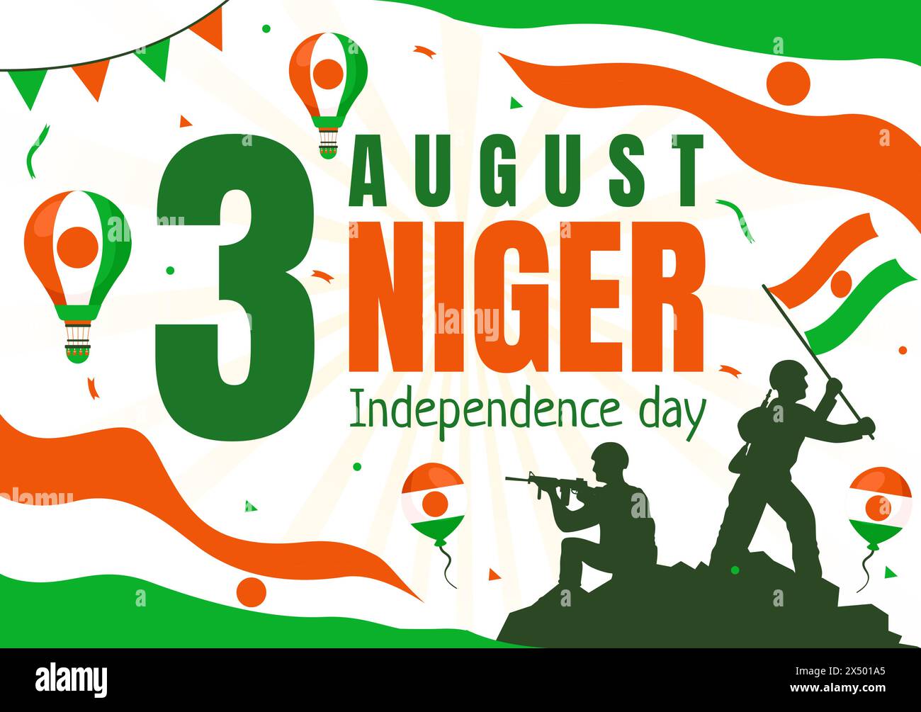 Happy Niger Independence Day Vector Illustration on 3 August with ...