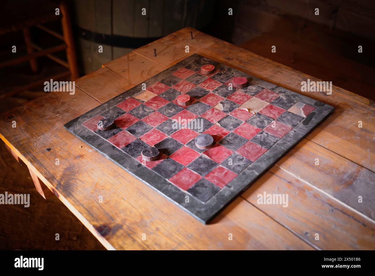 Old West Checkers game board Stock Photo - Alamy