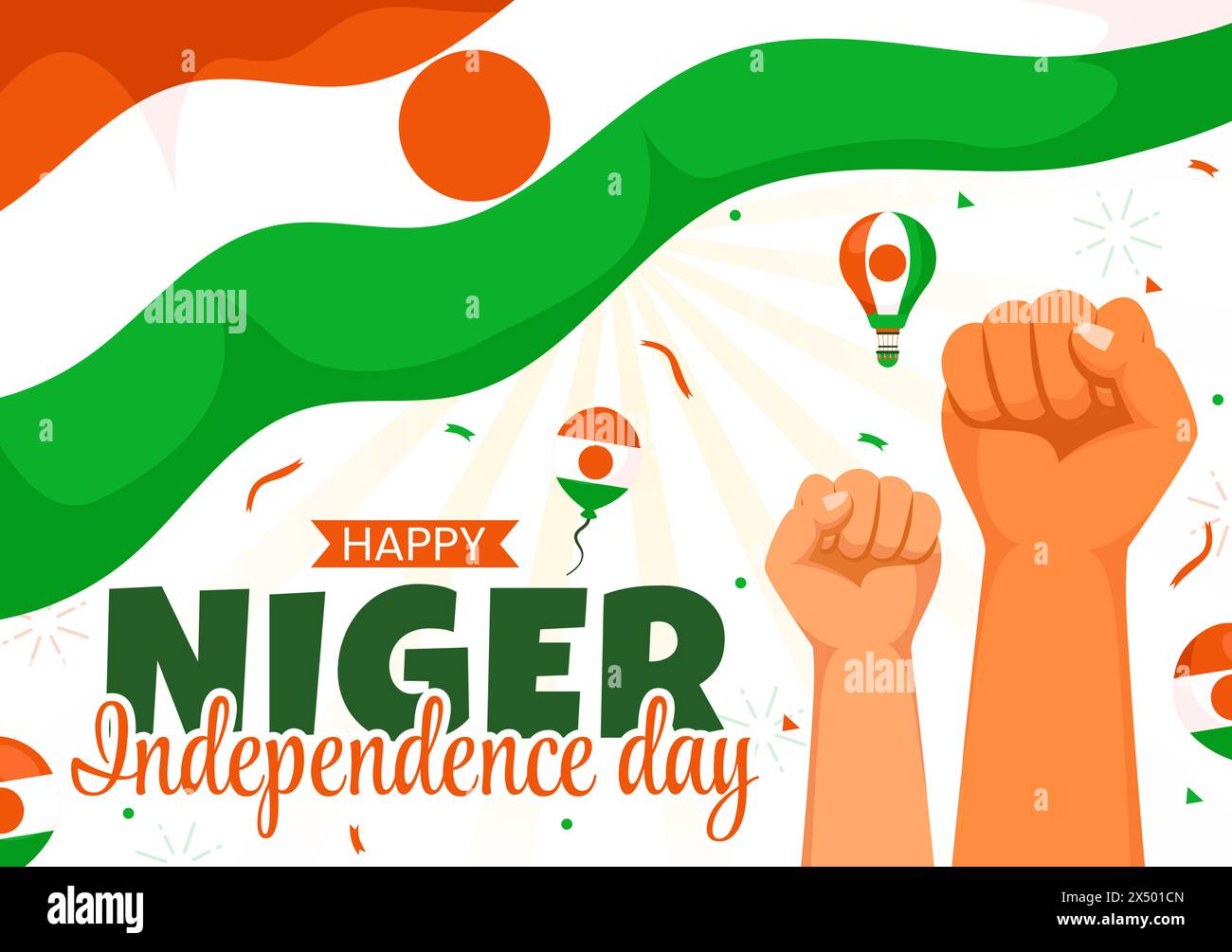 Happy Niger Independence Day Vector Illustration on 3 August with ...