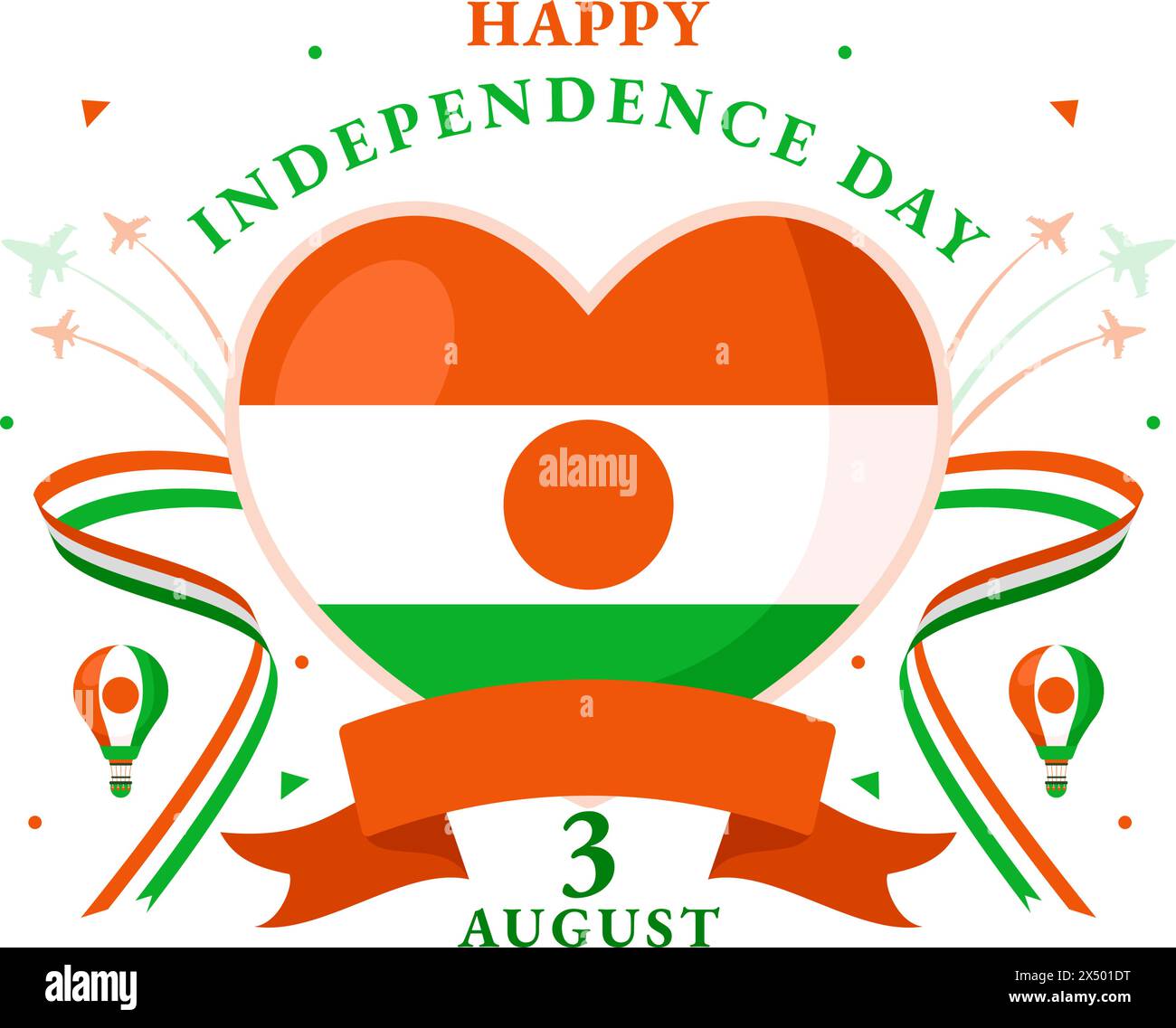 Happy Niger Independence Day Vector Illustration on 3 August with ...