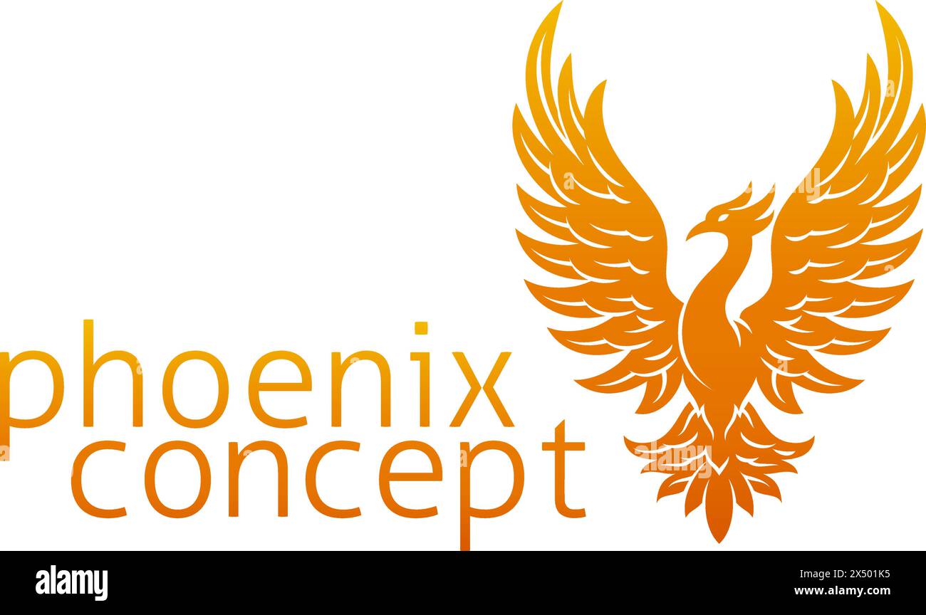 Phoenix Fire Bird Rising Wings Spread Eagle Stock Vector Image And Art