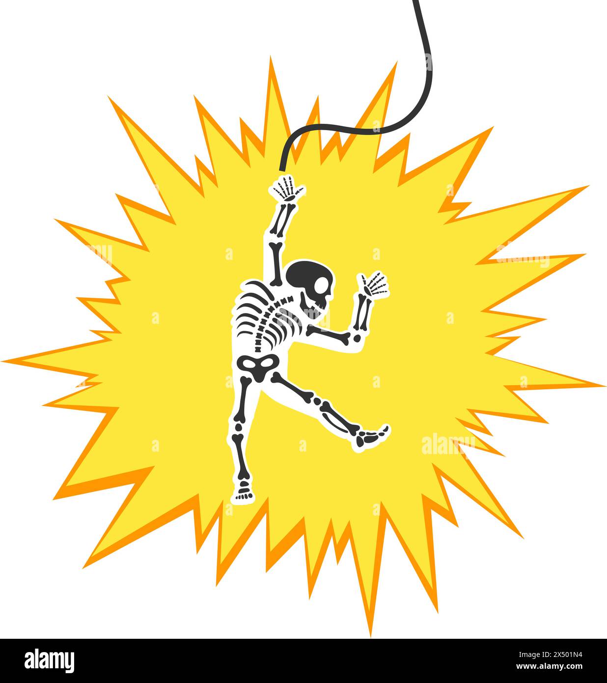 Skeleton electric shock by high voltage or lighting electrocuted ...