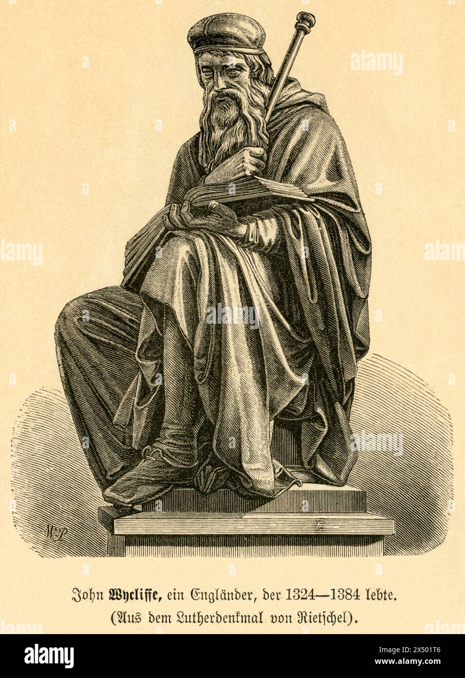 John Wycliffe, English philosopher and theologian, ARTIST'S COPYRIGHT ...