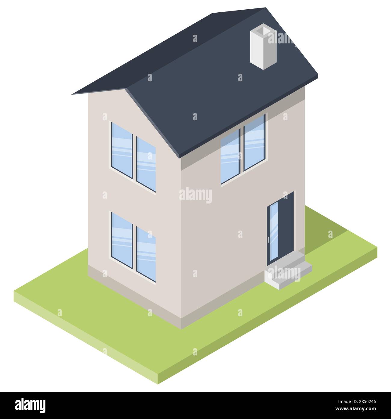 Isometric building. Residential house icon. Vector illustration. Eps 10 ...