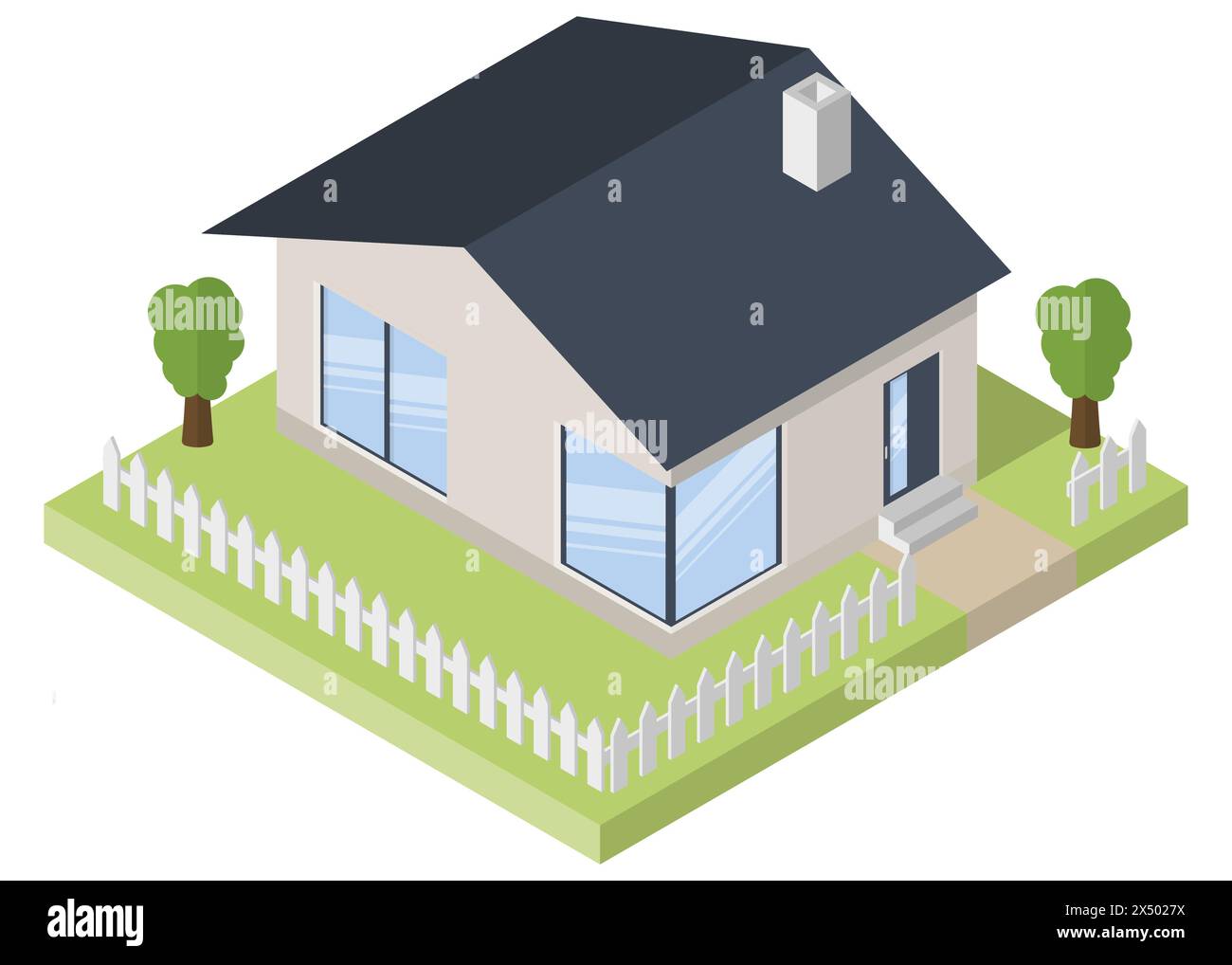 Isometric building. Residential house icon. Vector illustration. Eps 10 ...