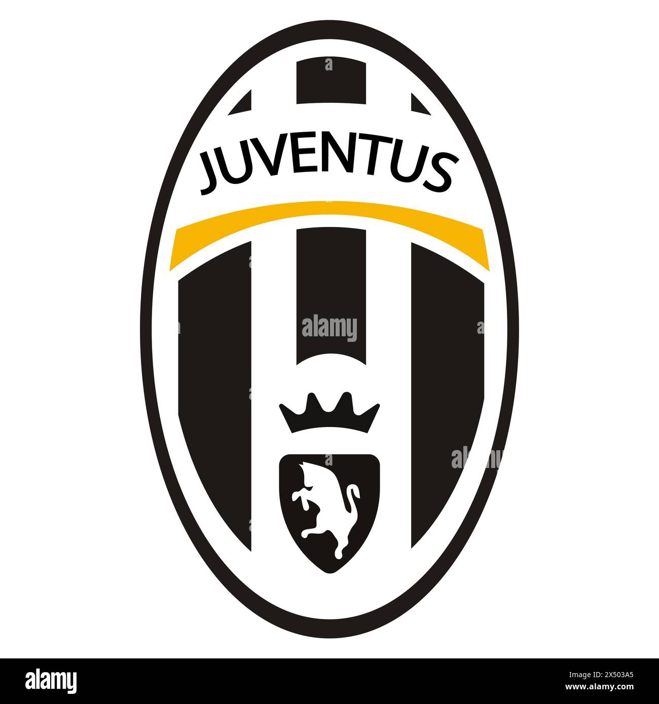 Juventus FC emblem on iconic black and white backdrop. Legendary ...