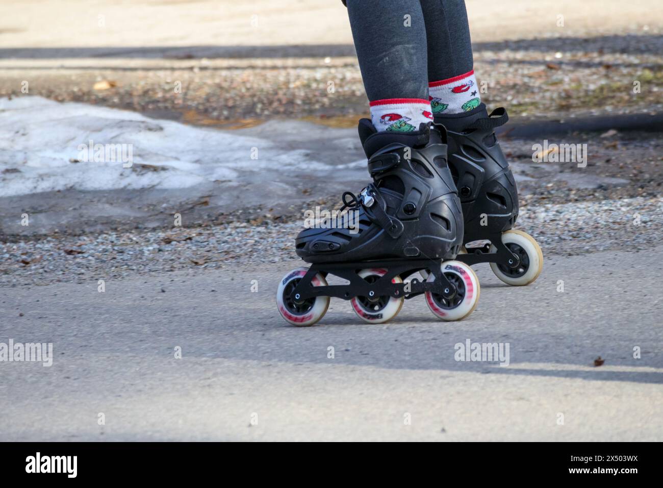 child riding a roller skates Stock Photo - Alamy