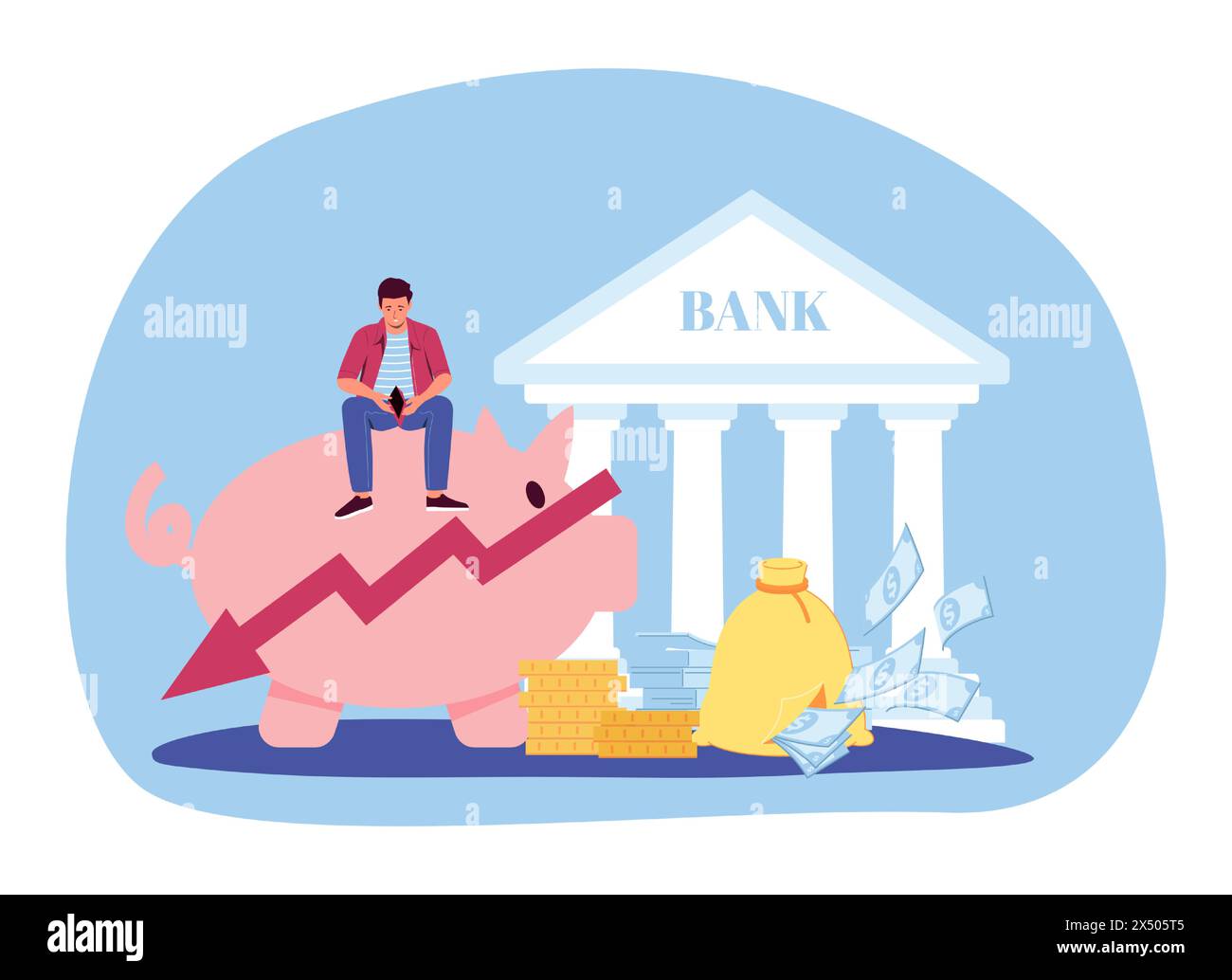 Cartoon money failure hi-res stock photography and images - Alamy
