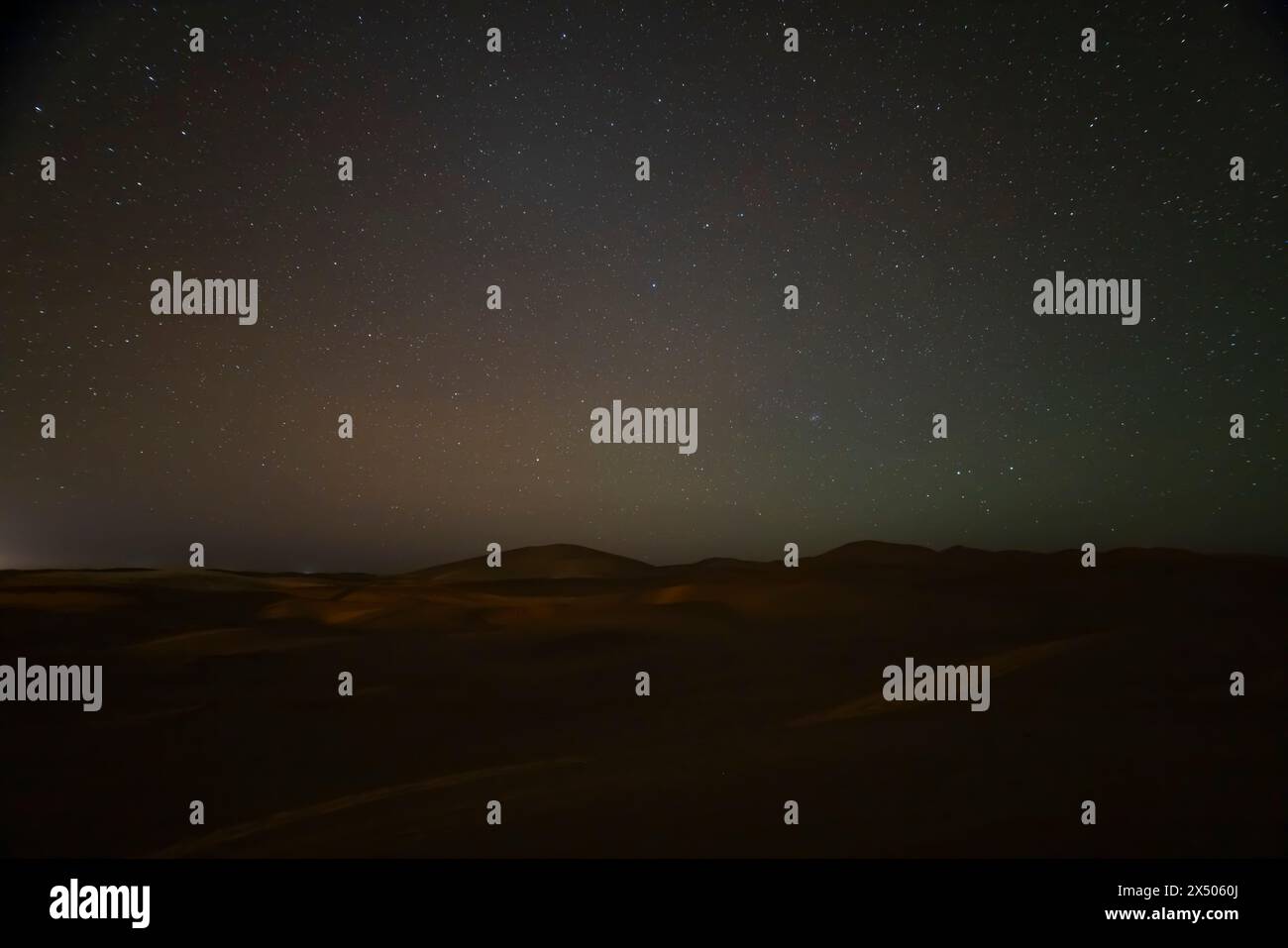 A night starry sky at Sahara desert in Morocco wide shot Stock Photo ...