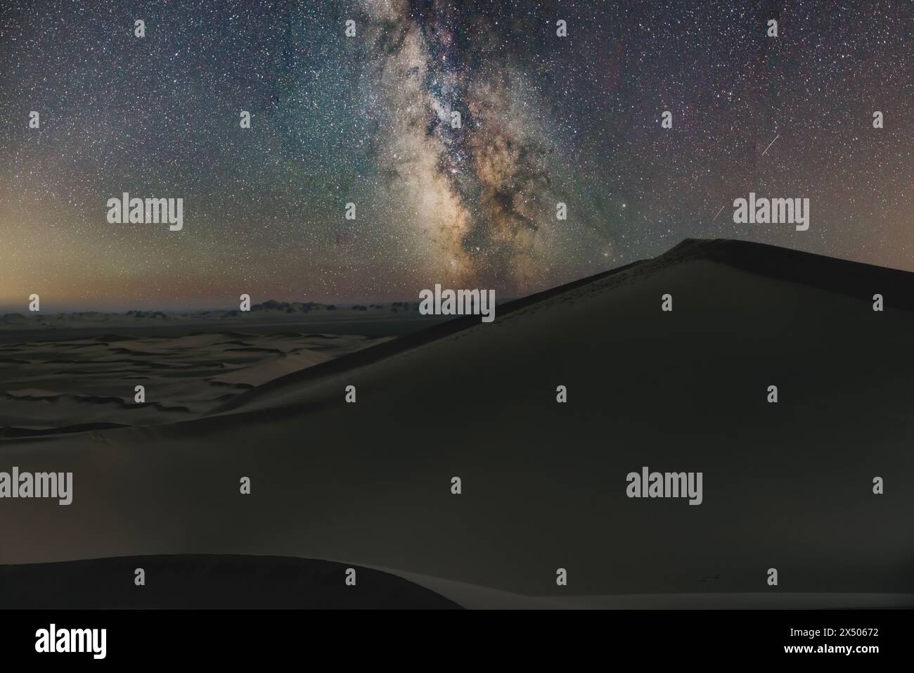 A night starry sky at Sahara desert in Morocco telephoto shot Stock ...