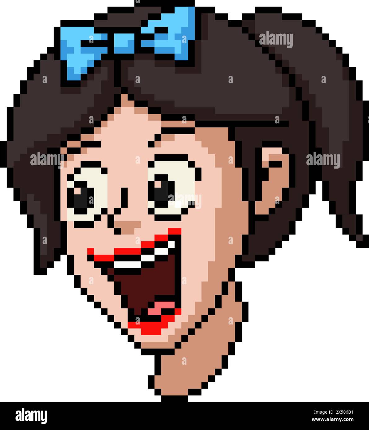 pixel art of girl laugh expression isolated background Stock Vector Image & Art - Alamy