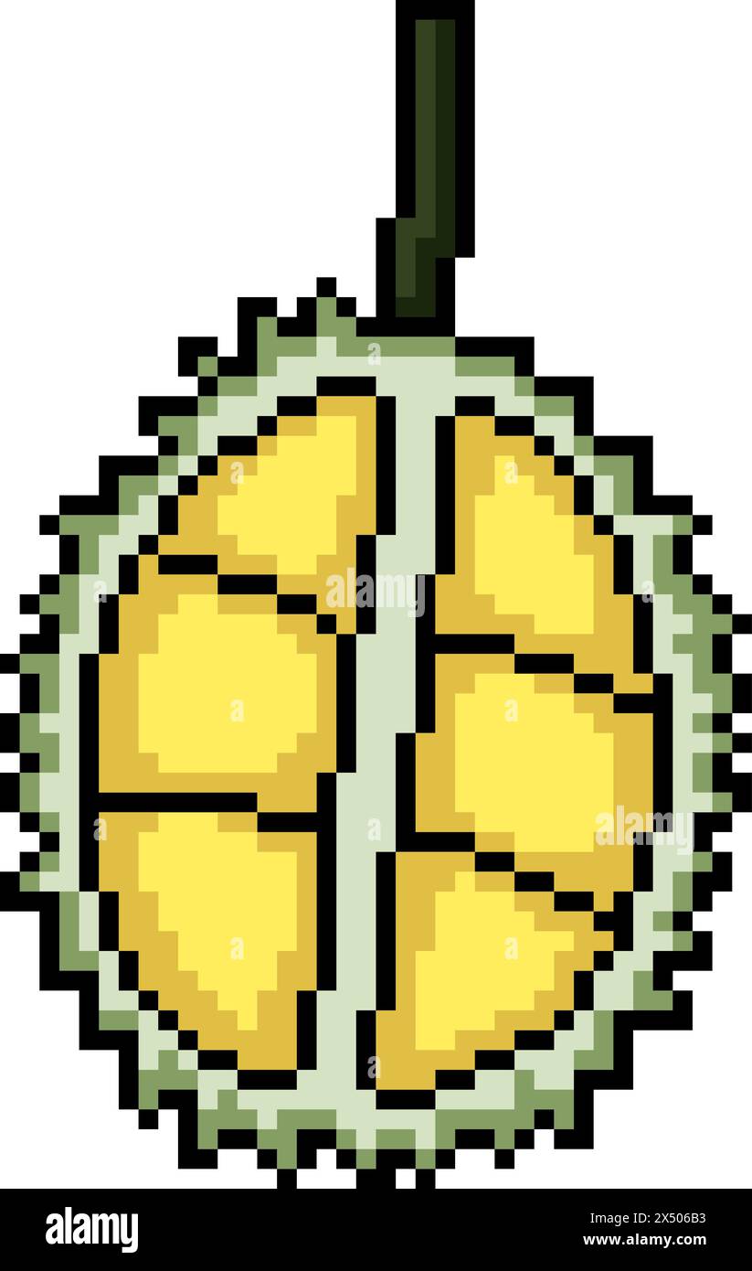 pixel art of golden fruit durian isolated background Stock Vector Image ...