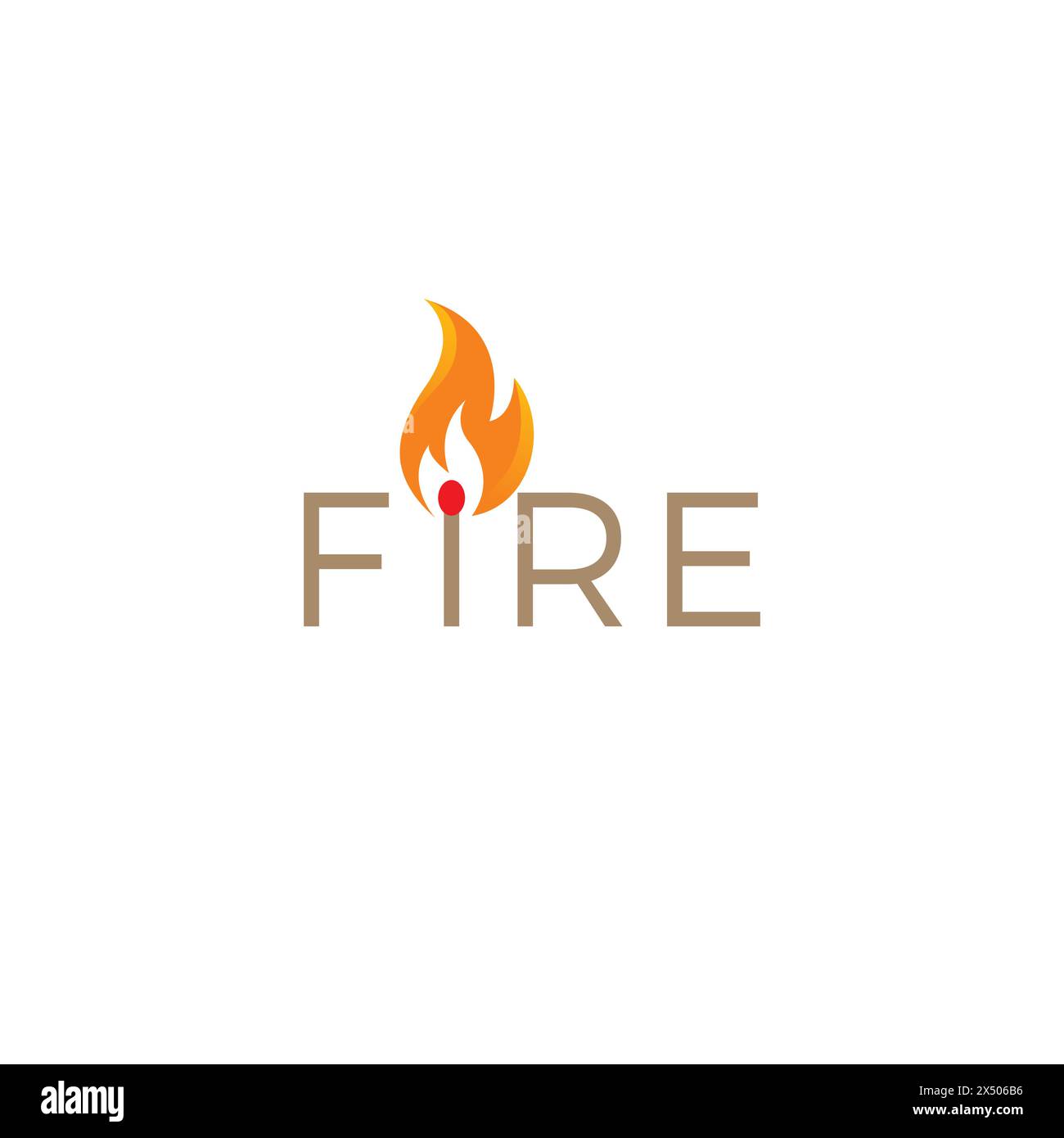 Fire Text Logo Vector. wooden matches logo. flame icon Stock Vector ...