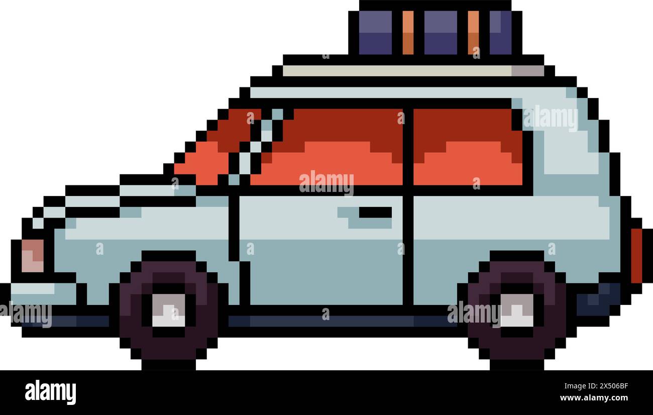 pixel art of small van picnic isolated background Stock Vector Image ...