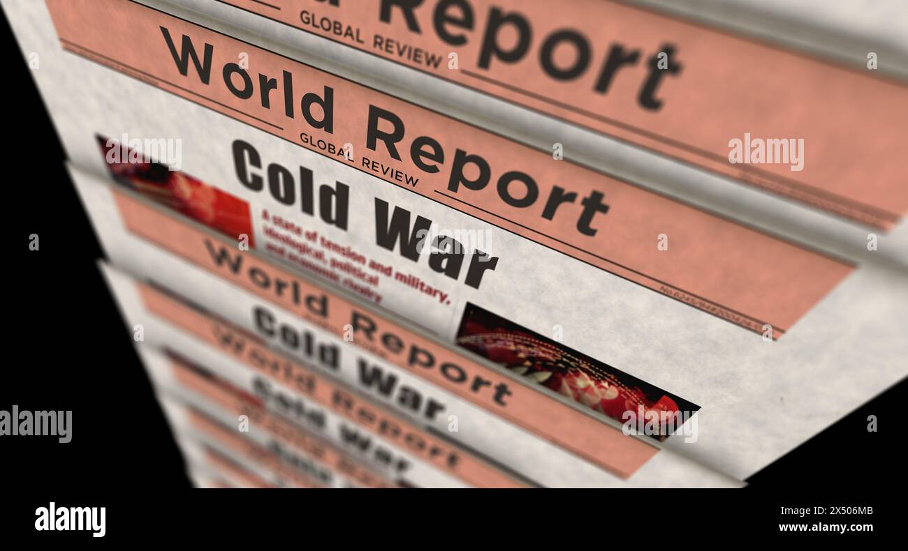 Cold war and arms race political conflict vintage news and newspaper ...