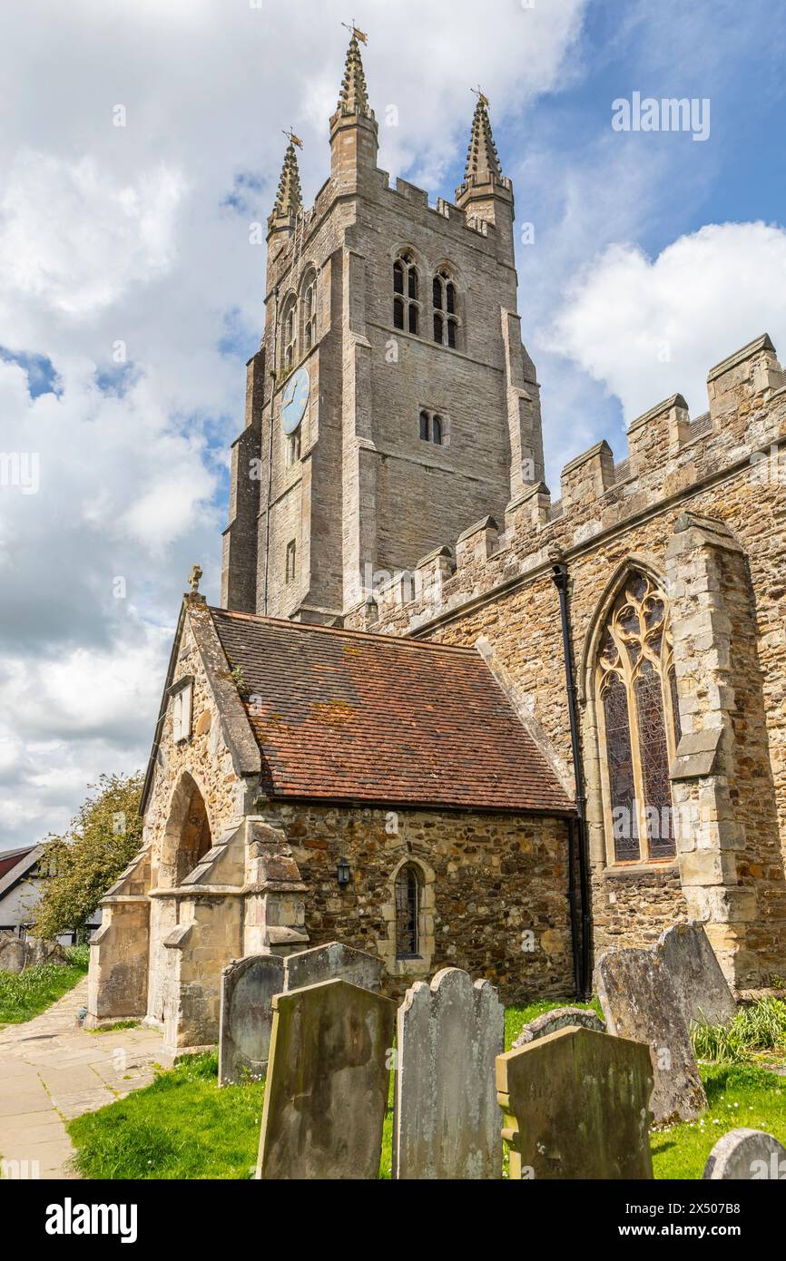 The porch and tower of St. Mildred's Church, Tenterden, Kent Stock ...