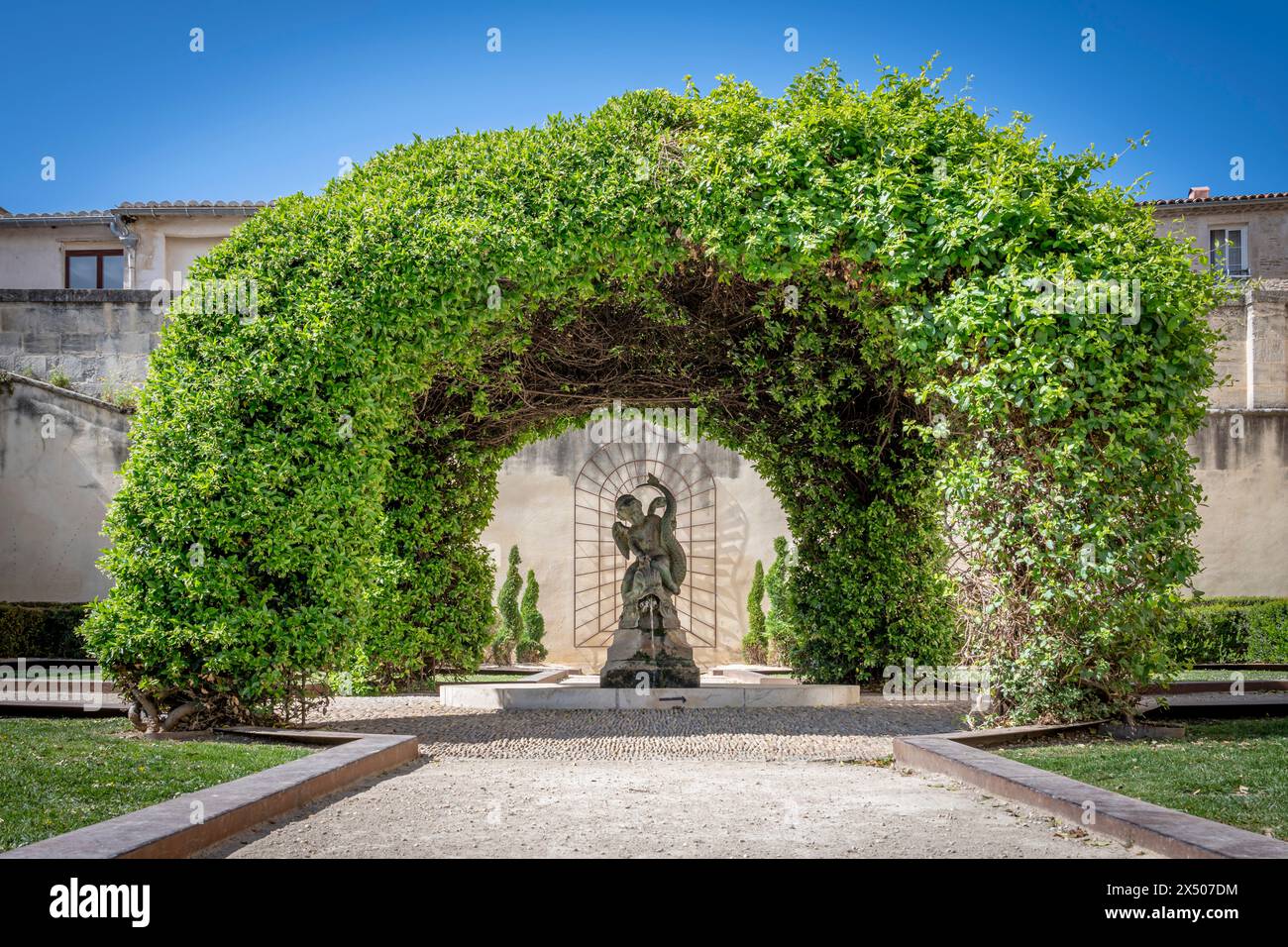 Nîmes - 04 17 2024: View the garden of the Old Nimes Museum Stock Photo ...