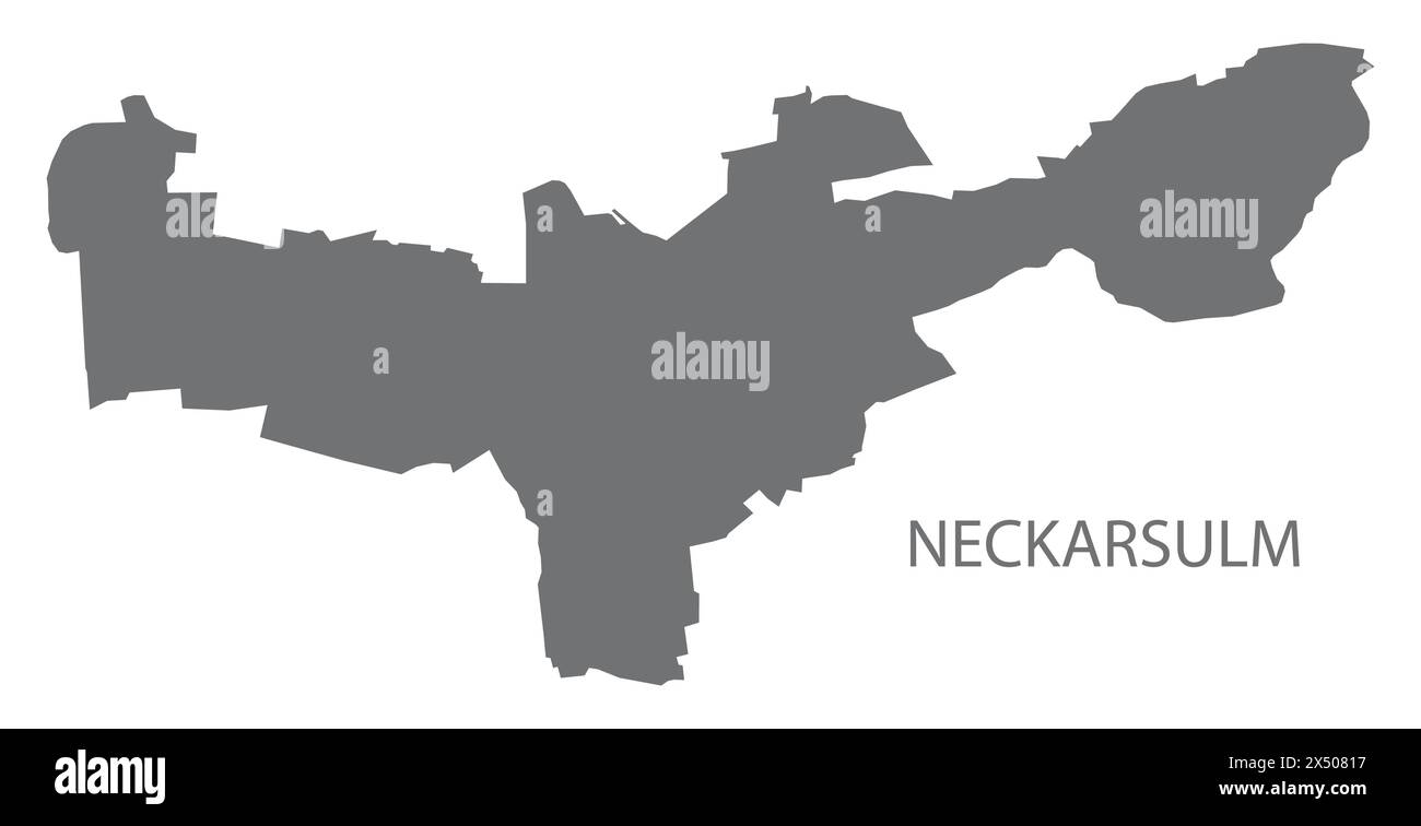 Neckarsulm German city map grey illustration silhouette shape Stock ...