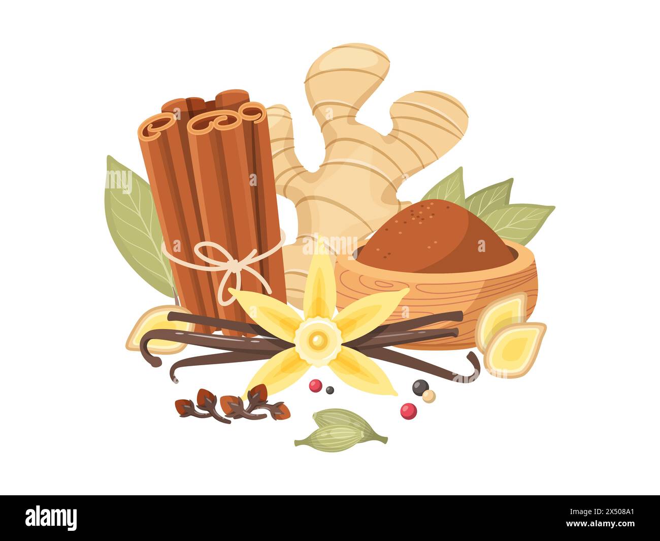 Christmas tea spices Stock Vector Images - Alamy