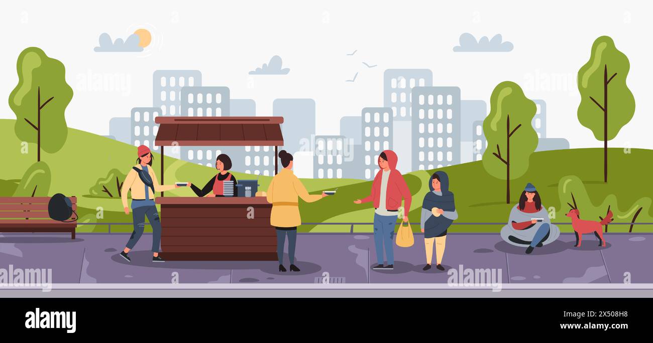 Poor woman cartoon hi-res stock photography and images - Alamy