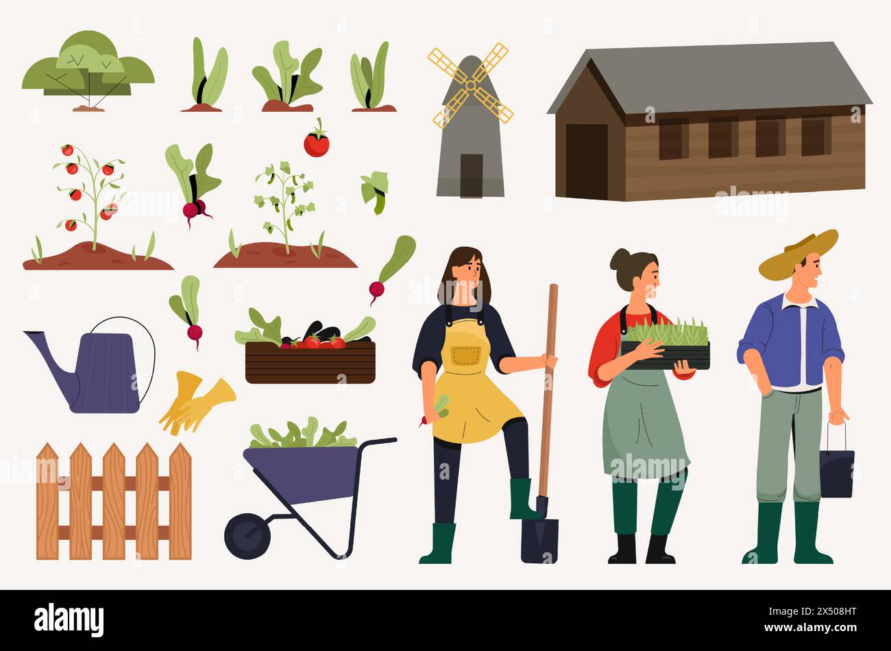 Garden worker collection work Stock Vector Images - Alamy
