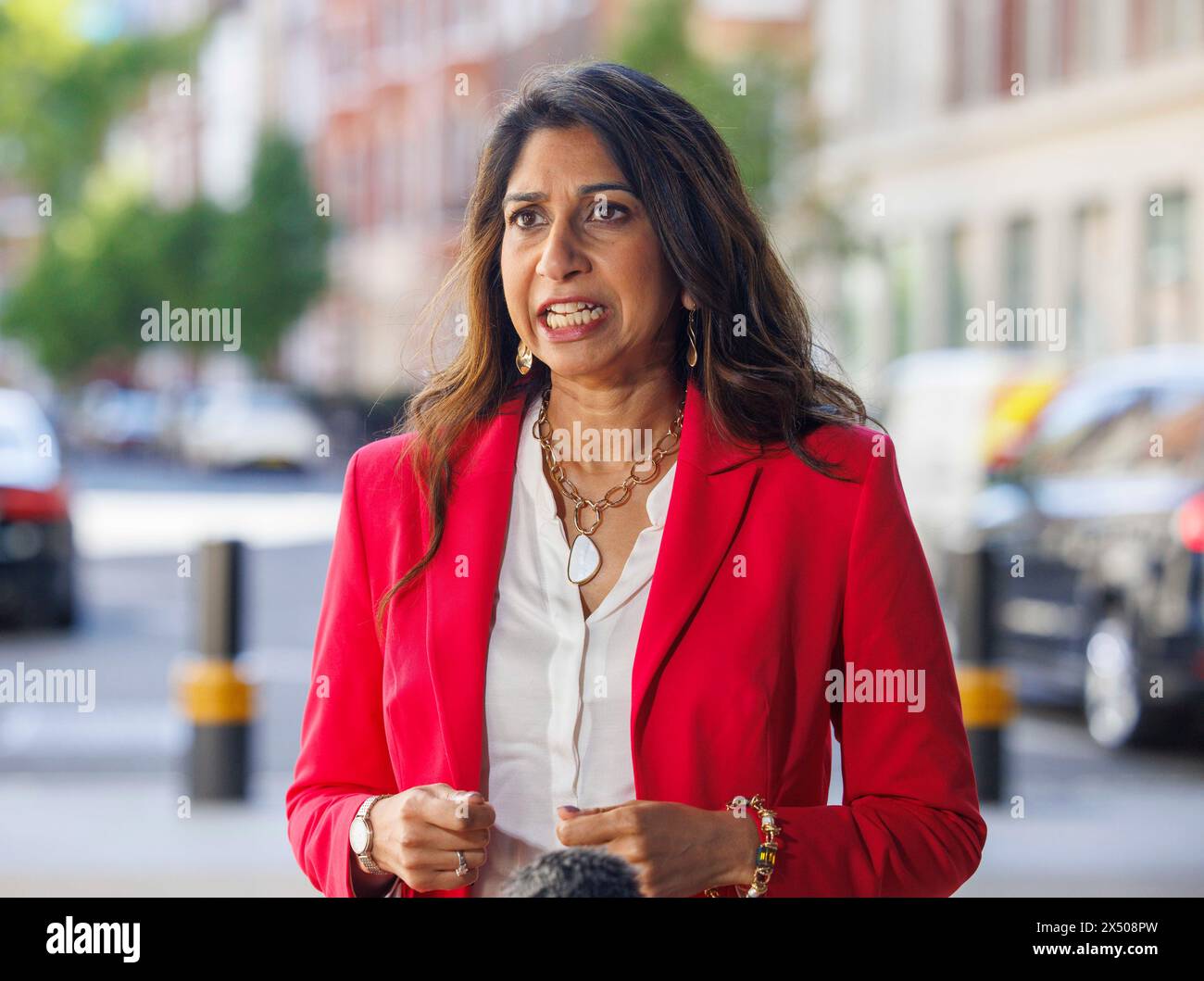 London, UK 5 May 2024 Former Home Secretary, Suella Braverman, arrives ...