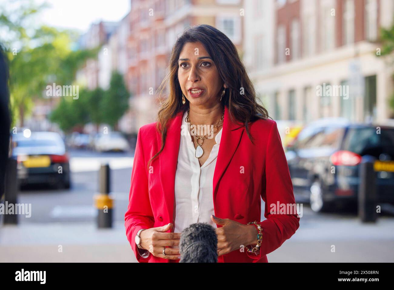 London, UK 5 May 2024 Former Home Secretary, Suella Braverman, arrives ...