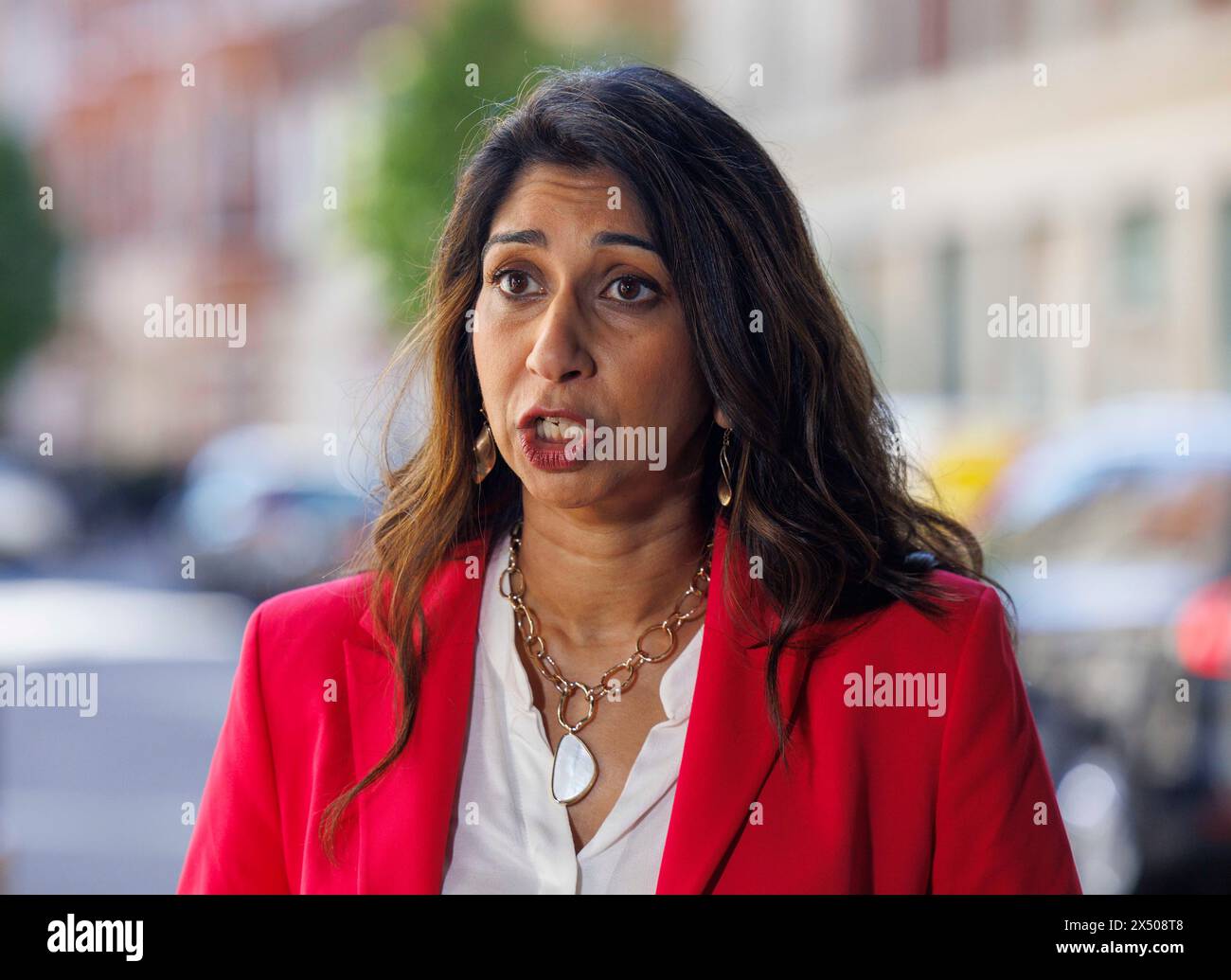 London, UK 5 May 2024 Former Home Secretary, Suella Braverman, arrives ...