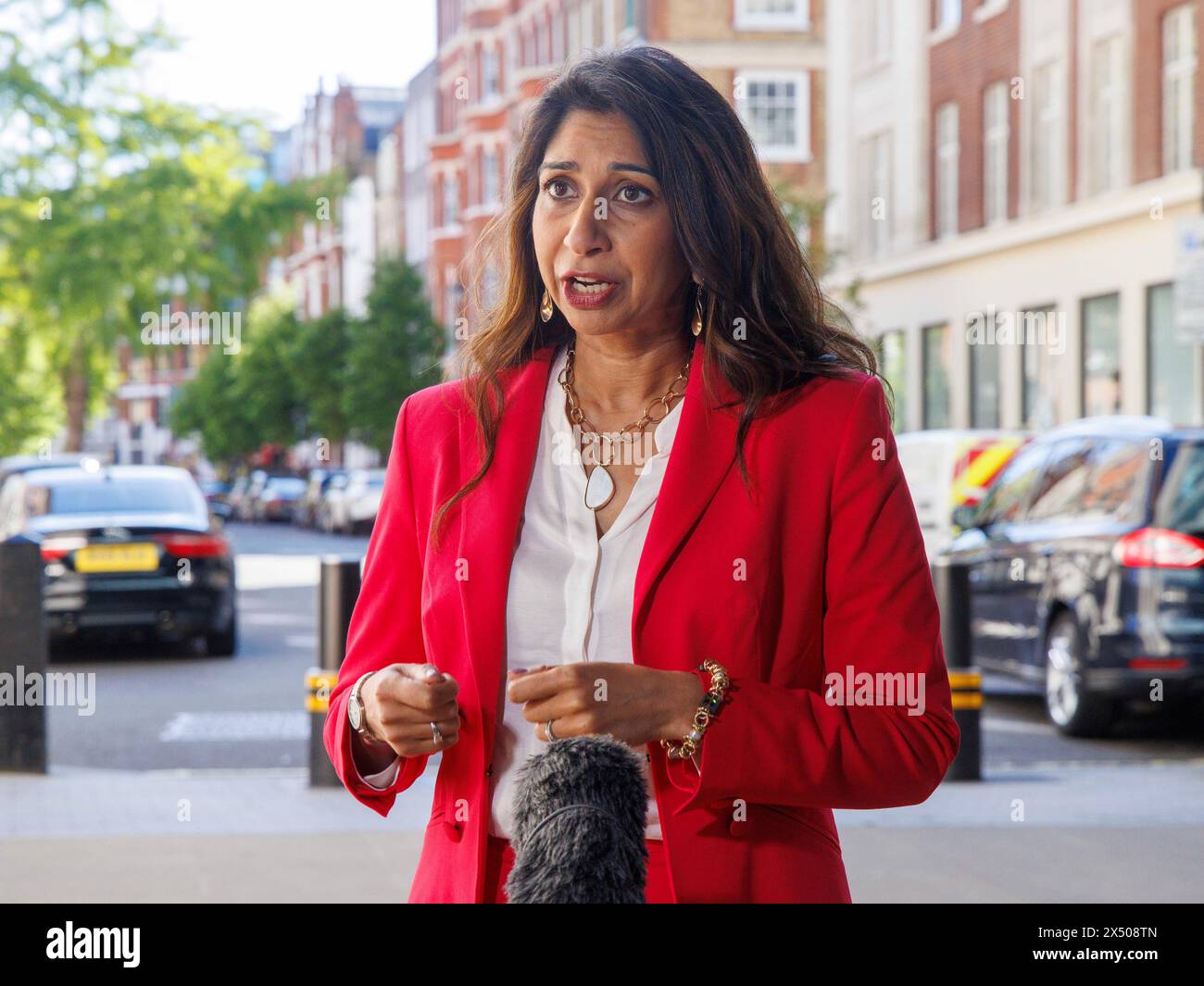 London, UK 5 May 2024 Former Home Secretary, Suella Braverman, arrives ...