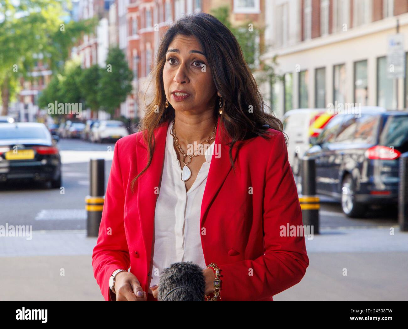London, UK 5 May 2024 Former Home Secretary, Suella Braverman, arrives ...