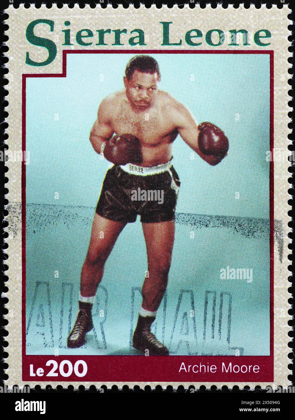 Boxer Archie Moore celebrated on postage stamp Stock Photo - Alamy