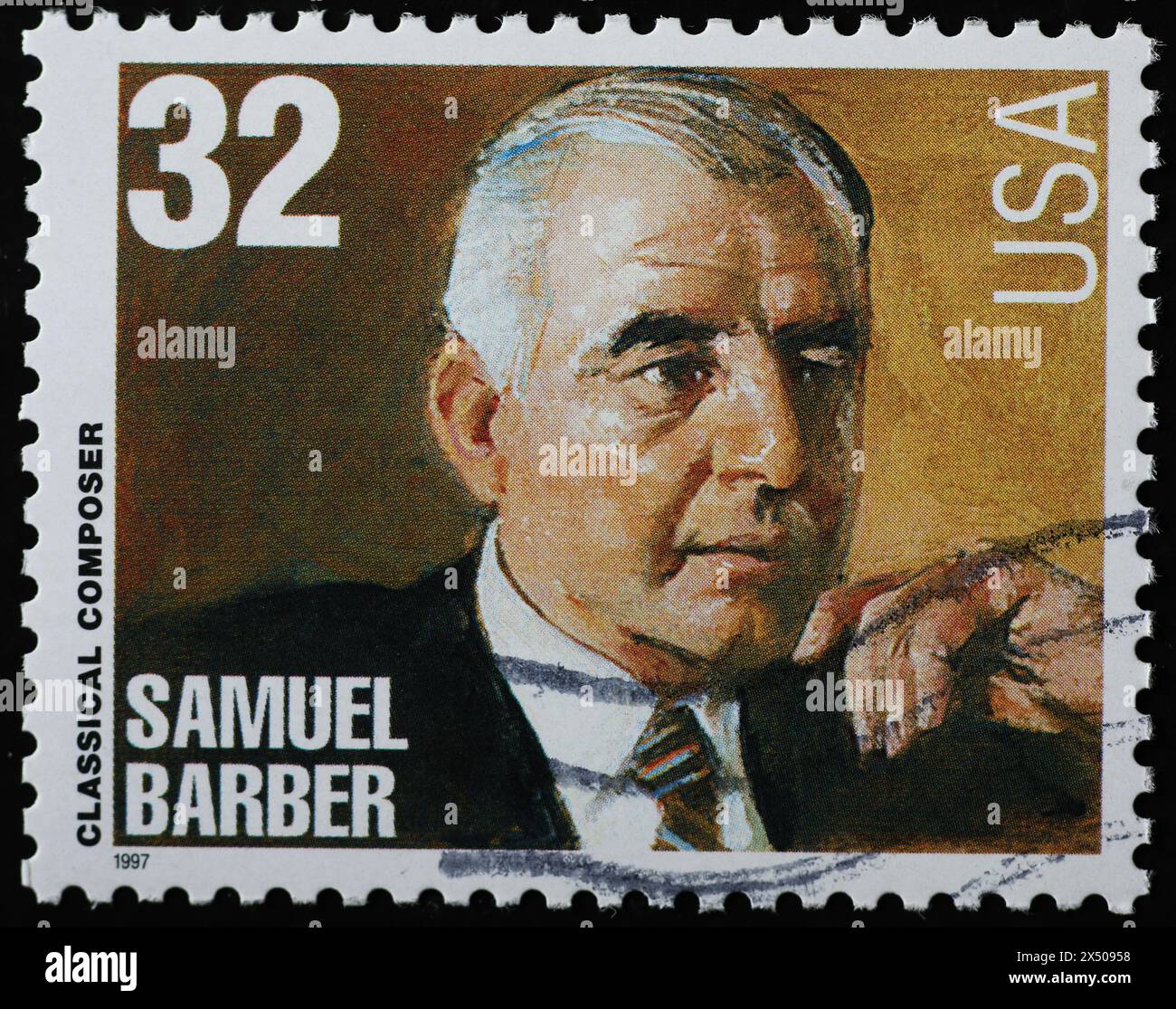 Classical composer Samuel Barber on american stamp Stock Photo - Alamy