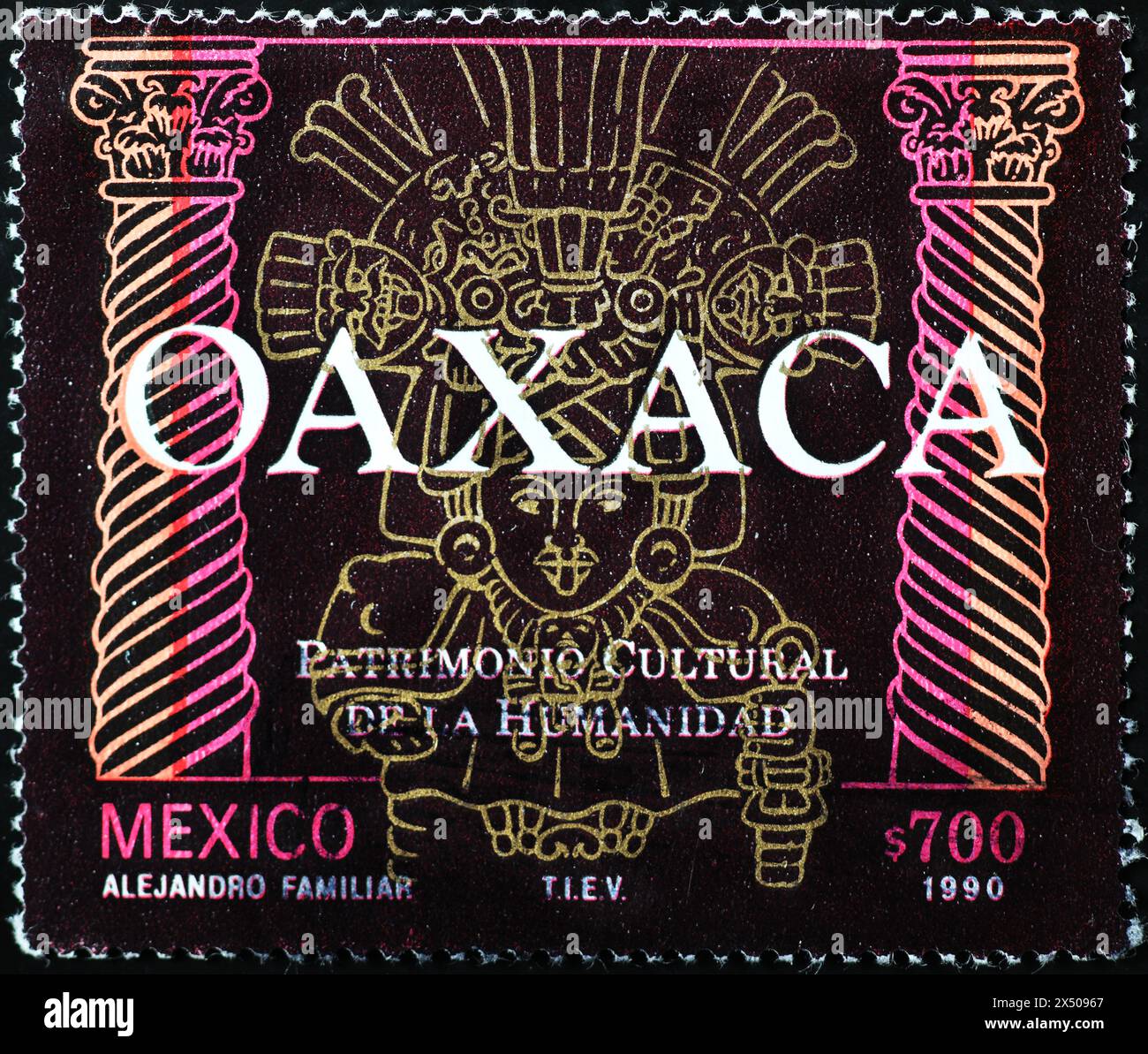 Cultural heritage of Oaxaca on mexican postage stamp Stock Photo - Alamy