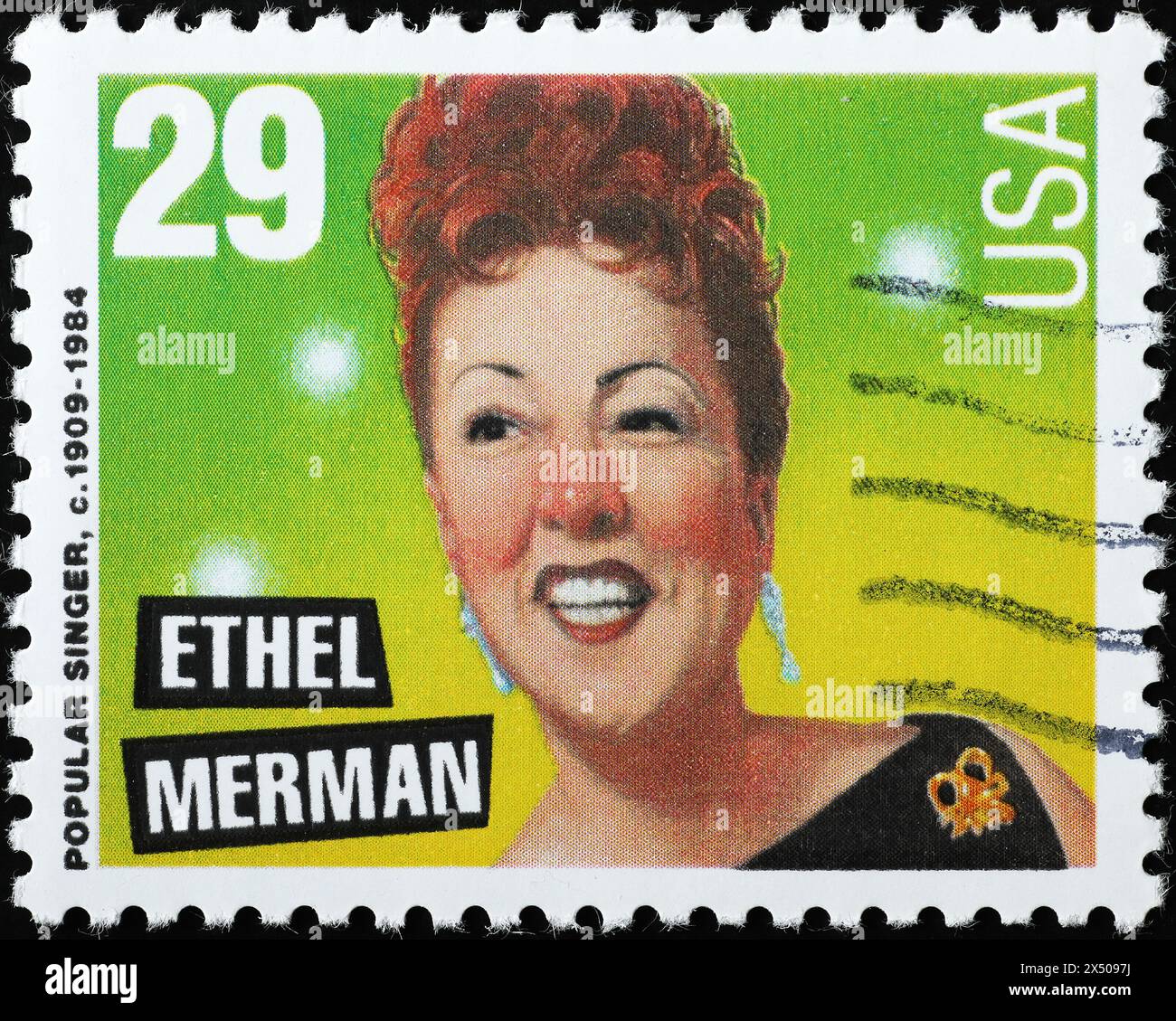 Ethel Merman portrait on american postage stamp Stock Photo - Alamy
