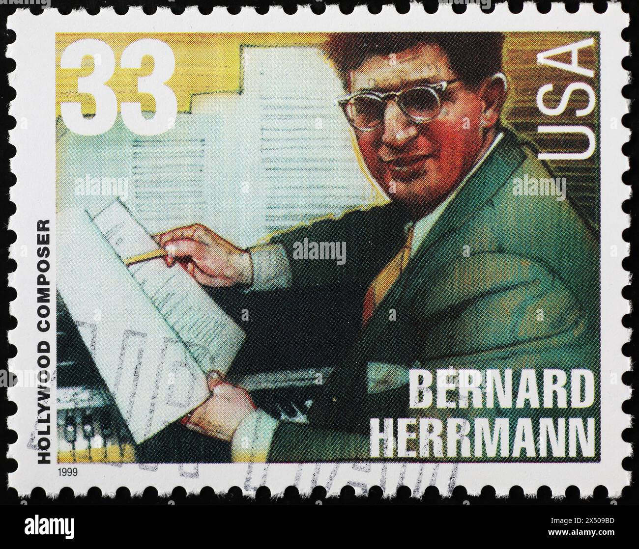 Hollywood composer Bernard Herrmann on american stamp Stock Photo - Alamy