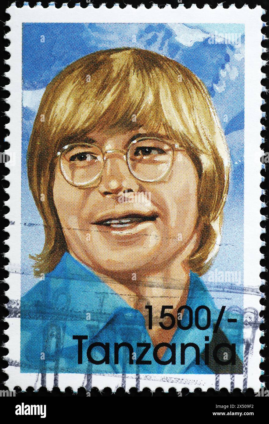 John Denver portrait on postage stamp Stock Photo - Alamy