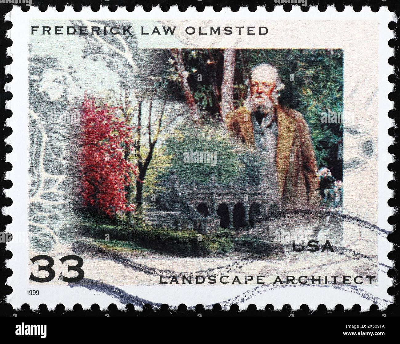 Landscape architect Frederick Law Olmsted on post Stock Photo - Alamy