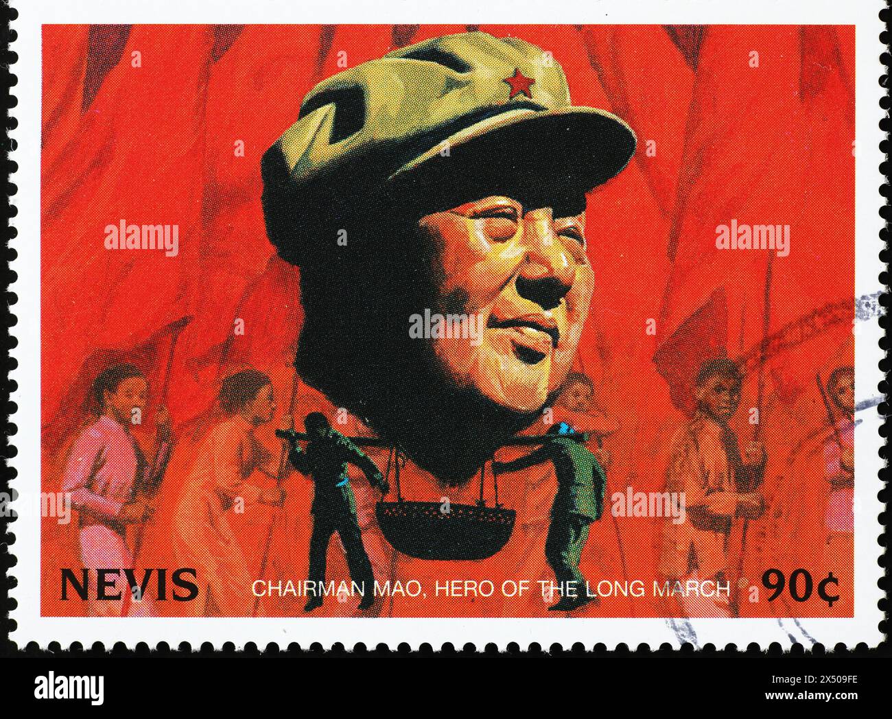 Mao Zedong ant the long march celebrated on stamp Stock Photo - Alamy
