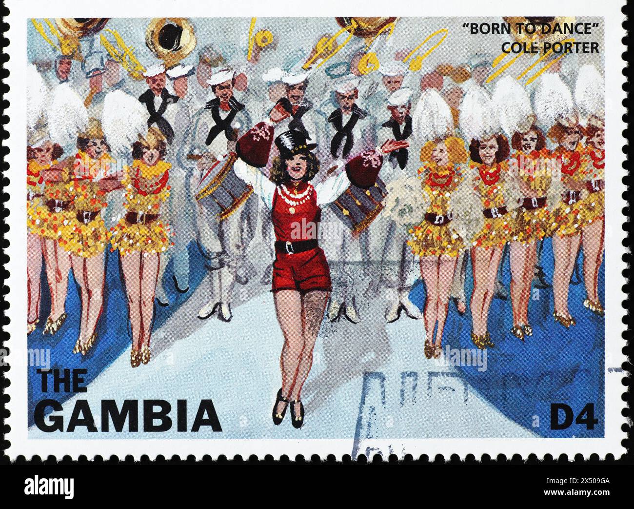 Musical 'Born to dance' by Cole porter on postage stamp Stock Photo - Alamy