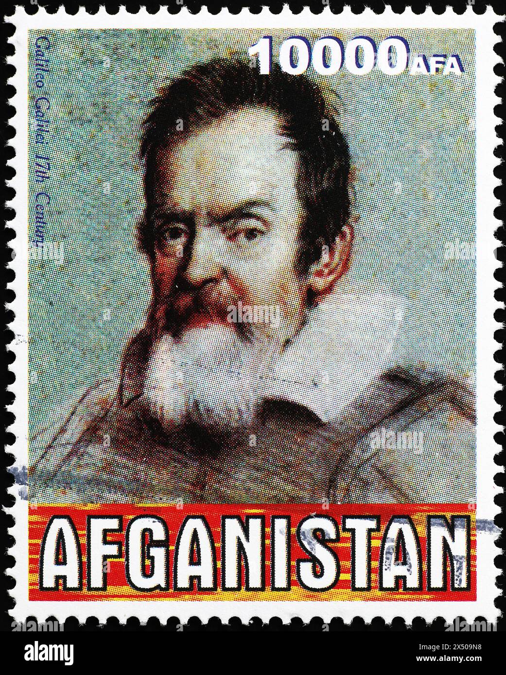 Portrait of Galileo on postage stamp Stock Photo - Alamy