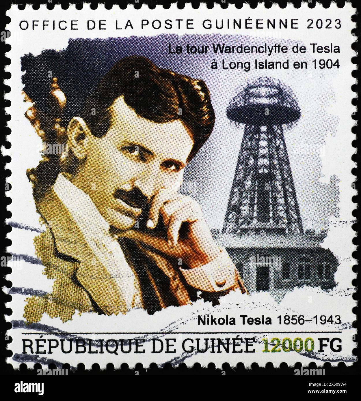 Wardenclyffe Tower projected by Nikola Tesla on postage stamp Stock ...