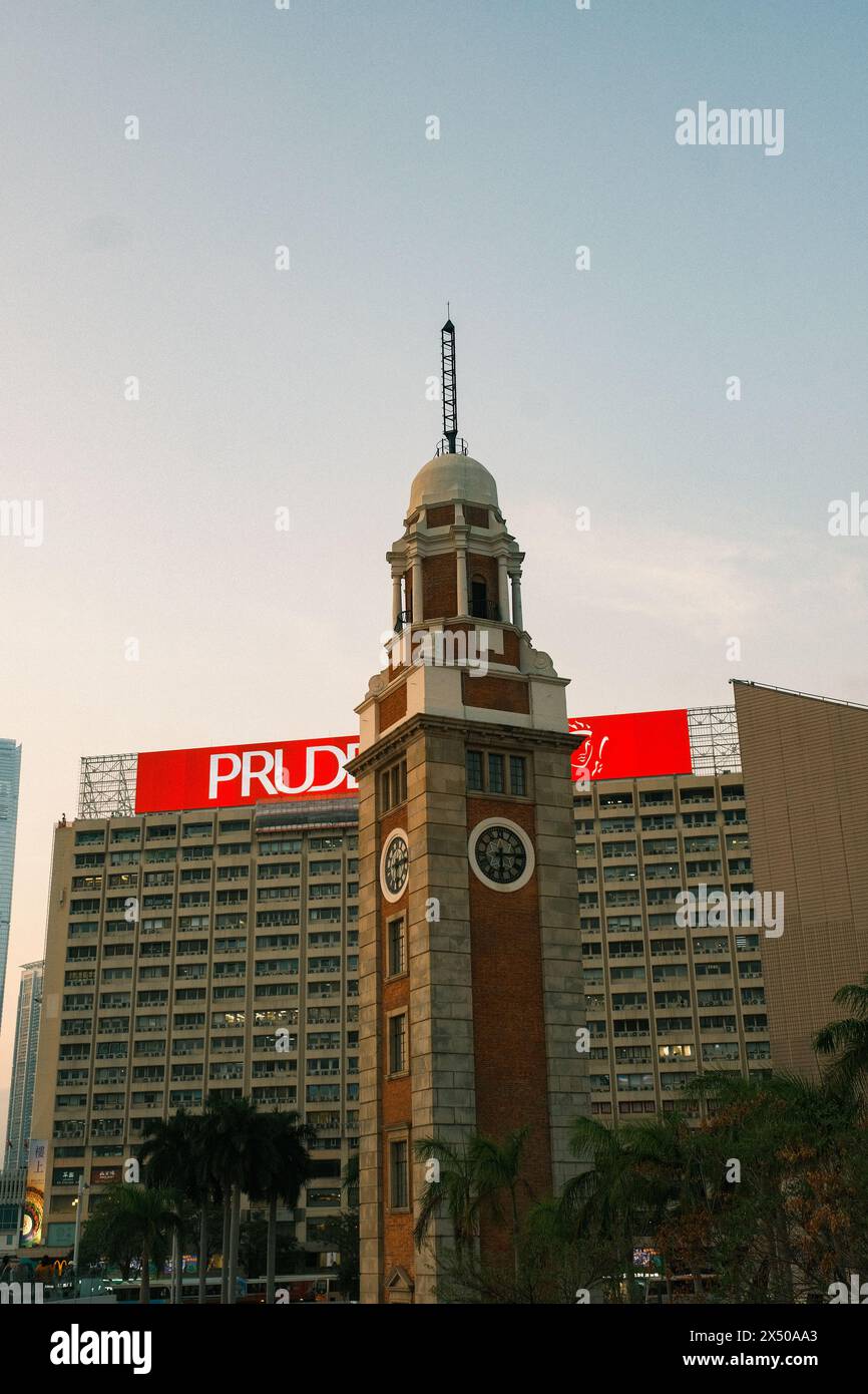 A detailed view showcases the intricate architecture of Hong Kong's ...