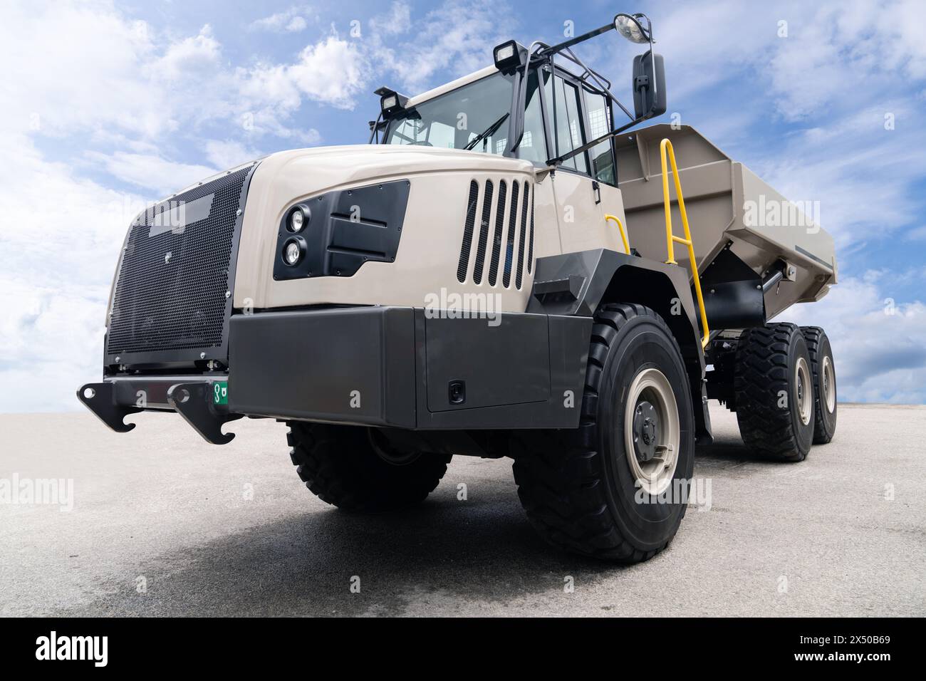 Modern heavy mining truck. Front view Stock Photo - Alamy