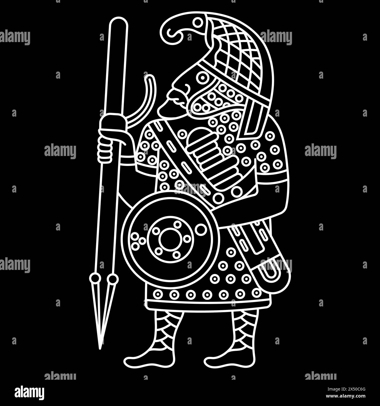 Viking design. Design of Old Norse warriors drawn in Celtic ...