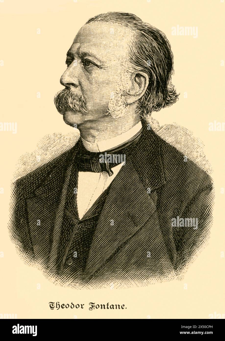 Theodor Fontane, German writer, portrait, Germany, Brandenburg ...