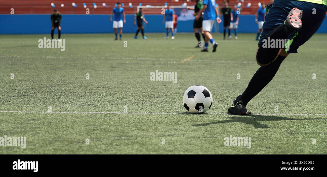 Soccer football, hot moments of soccer match, soccer players in action ...