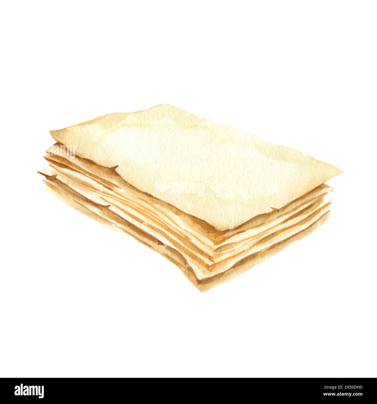 watercolor old brown paper sheets, vintage antique textured beige paper ...